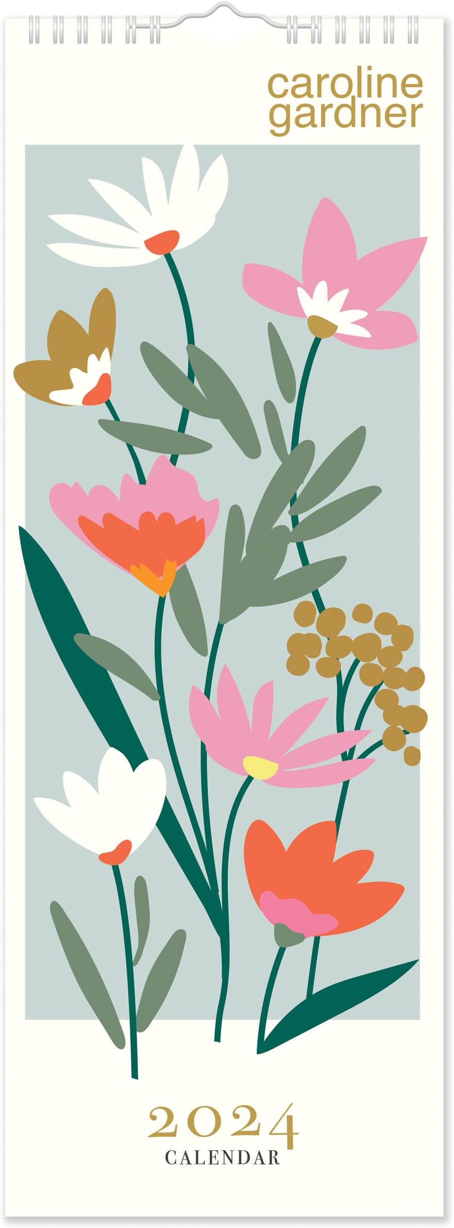 Portico Designs Ltd 2024 Caroline Gardner Meadow Slim Wall Calendar ...