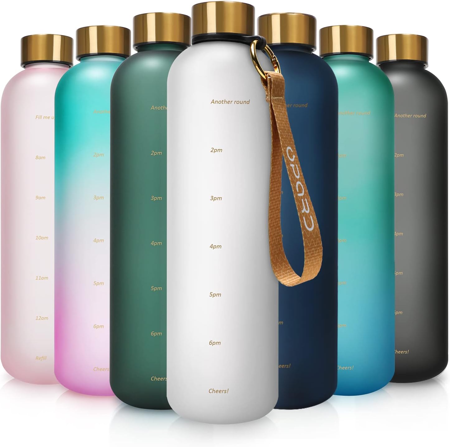 Amazon.com: sunkey Glass Water Bottle 32 oz Wide Mouth with Sleeve ...