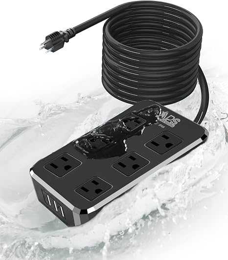 Amazon.com: IPX6 Outdoor Power Strip Weatherproof, Waterproof Surge ...