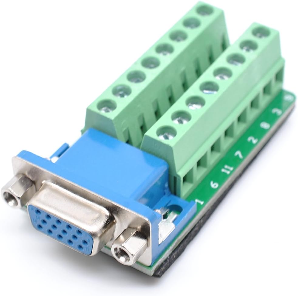 Oiyagai DB15 D-SUB Buchse mit Mutter VGA 3+9 15-Pin Port auf 3-Reihen ...