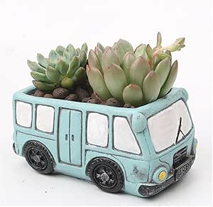 Amazon.com : Houseplant Pots and Planters, Bus Shape Ceramic Succulent ...