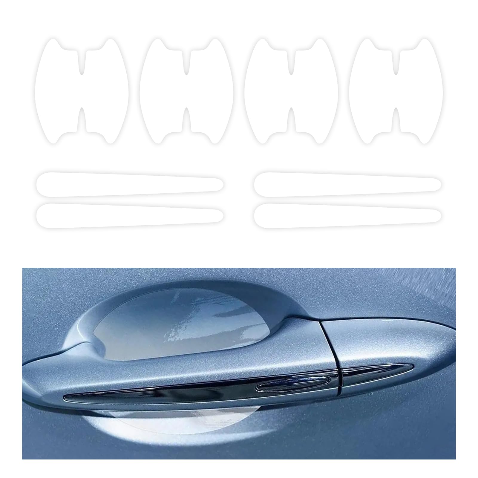 Amazon.com: Sylvil 8PCS Car Door Handle Sticker, Anti-Scratch Carbon ...
