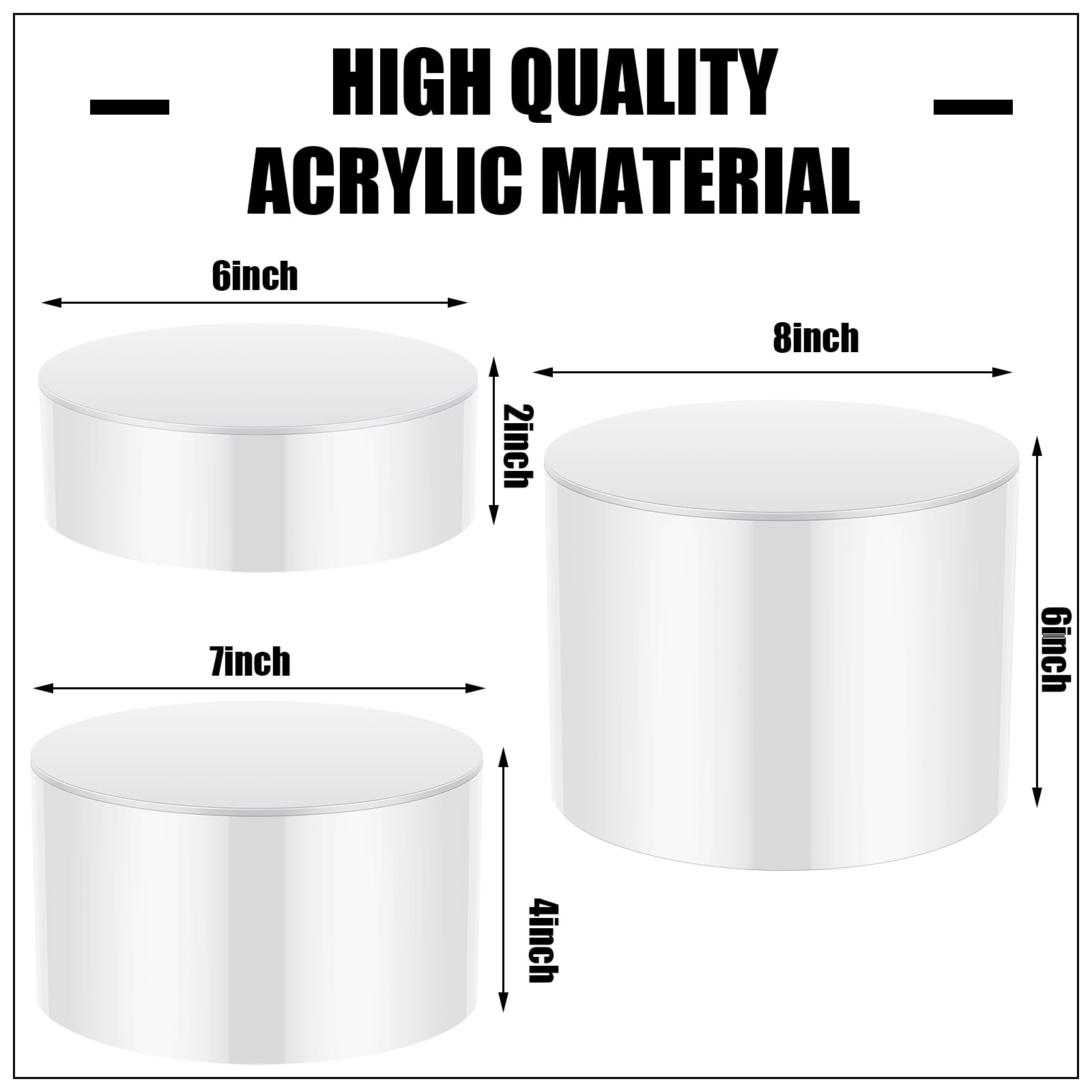 Weysat Acrylic Risers for Display Round Cake Dessert Stand, Food Risers ...