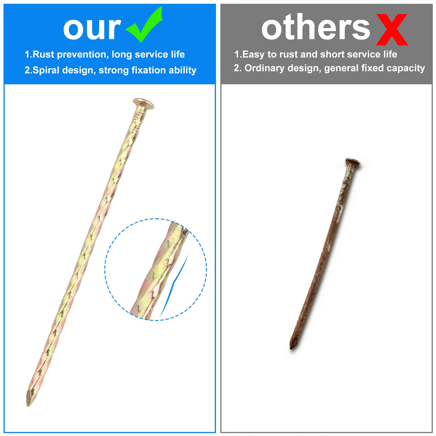 Snapklik.com : 100 PCS 6 Inch Spiral Metal Galvanized Landscape Spikes ...