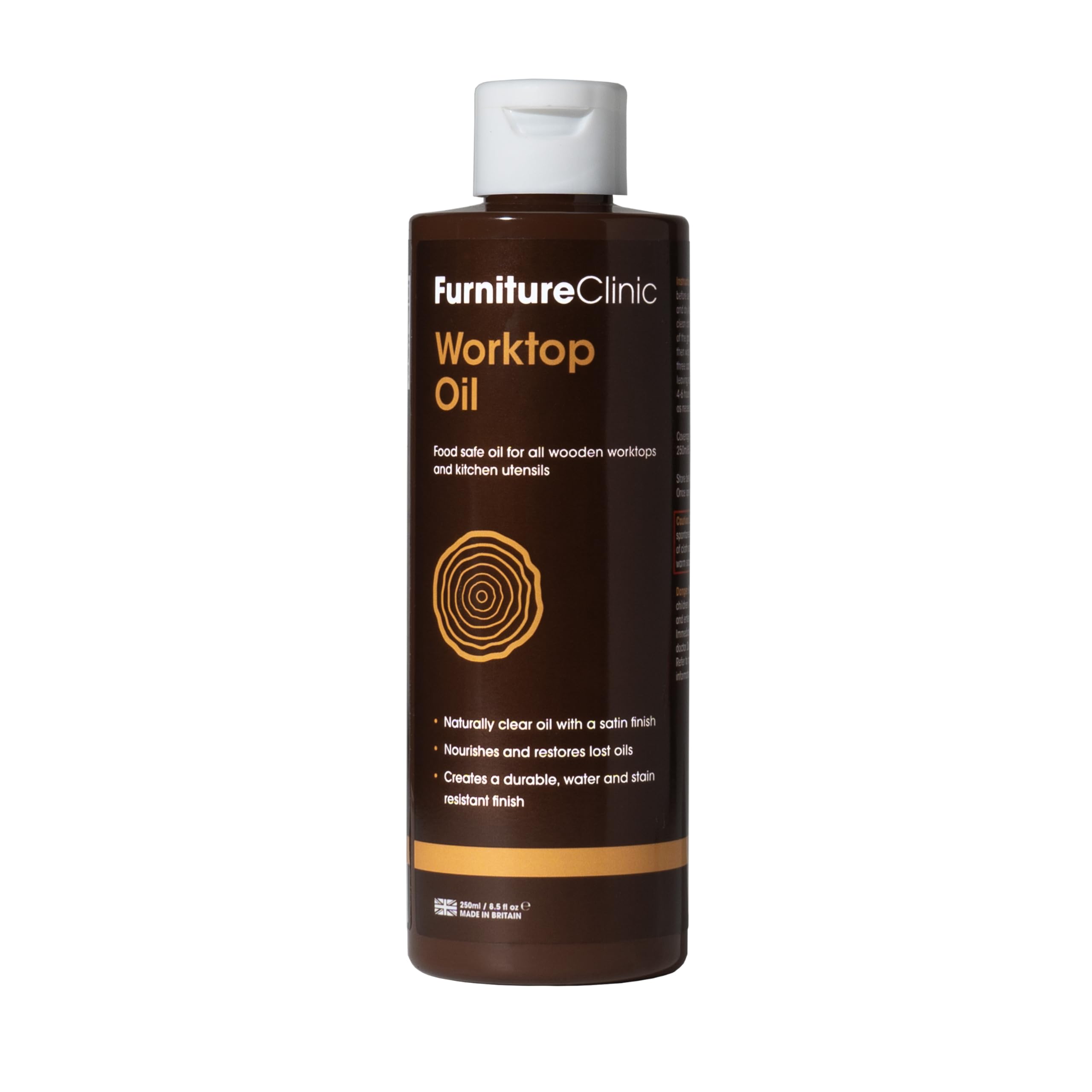 Furniture Clinic Worktop Oil 250ml - Food Safe, Quick Drying Worktop ...