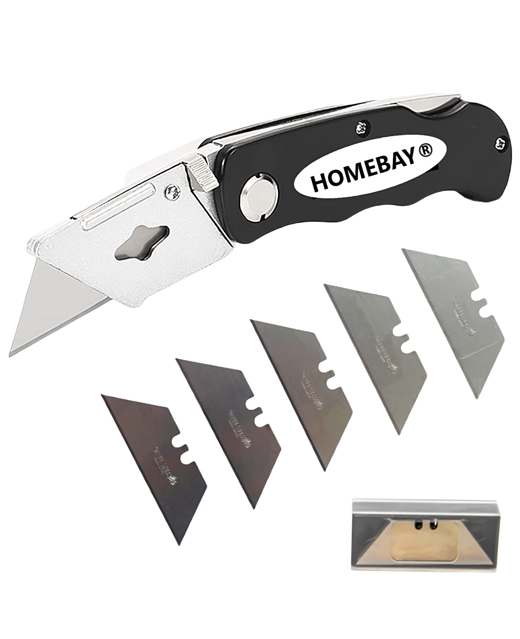 Shark-Tuff® Heavy Duty Folding Utility Knife & 5 Spare SK5 Blades | All ...