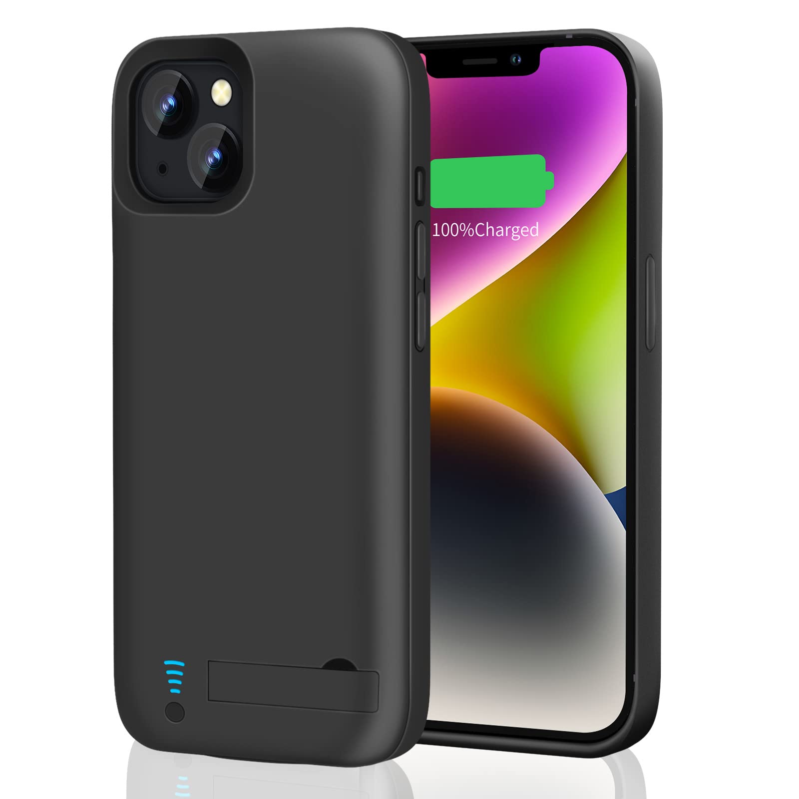 RUNSY Battery Case For IPhone 14 Plus, 6000mAh Rechargeable Extended ...