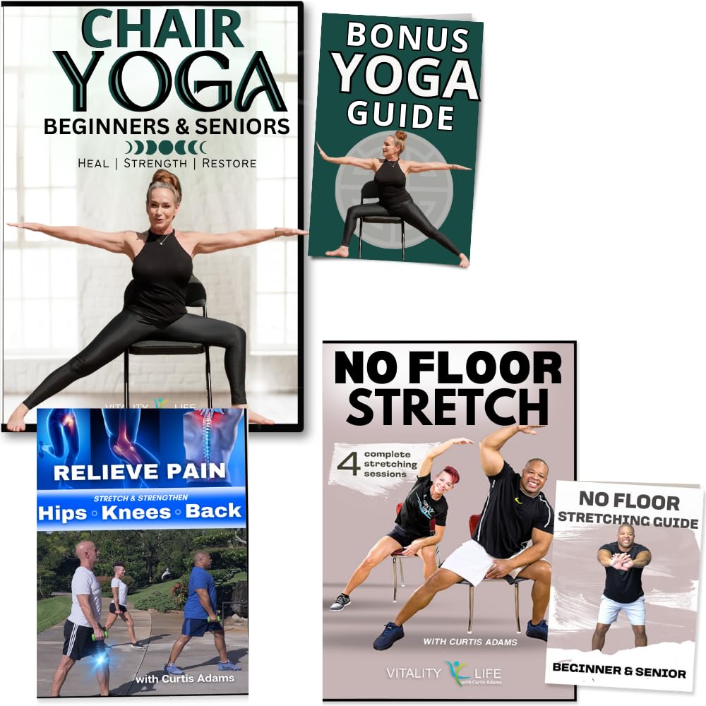 Amazon.com: CHAIR YOGA FOR SENIORS DVD + 4 STRETCHING EXERCISES FOR ...