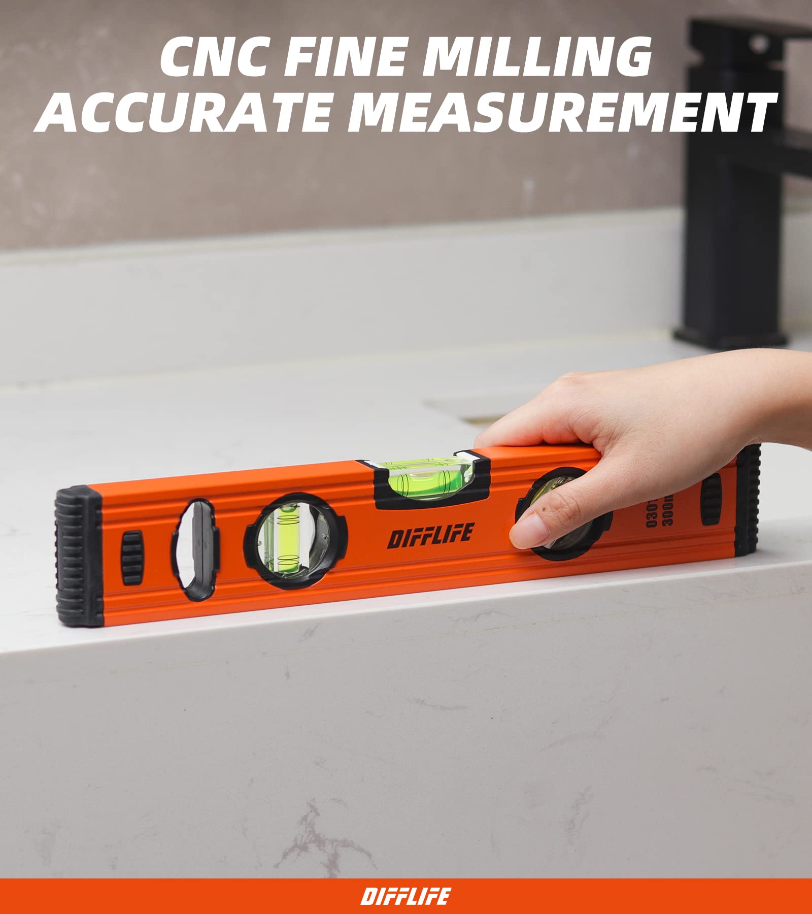 Snapklik.com : DIFFLIFE 12" Level & Tool Aluminum Reinforced Torpedo Level