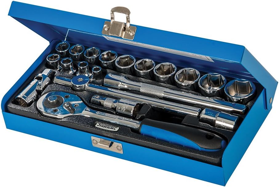 Silverline 868524 Socket Wrench Set 3/8" Drive Metric 20pce 20pce ...