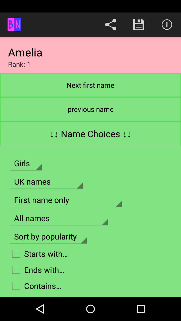 Baby Name Generator - App on Amazon Appstore