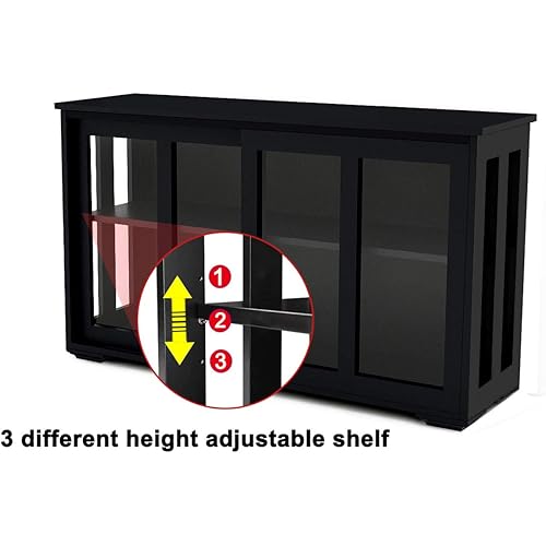 Amazon.com - RASOO Buffet Sideboard with Sliding Glas Door and ...