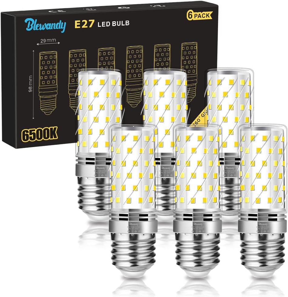 Wedna lampadine LED di mais, E27 15W, 120W equivalenti a incandescenza, Luce Bianco Freddo 6000K ...