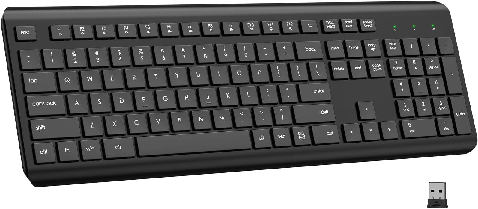Amazon.com: EDJO Wireless Keyboard, 2.4G Full-Sized Cordless USB Silent ...