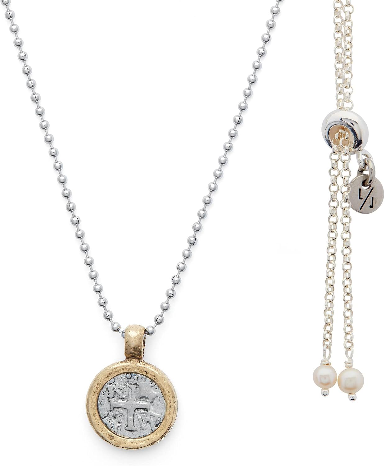Amazon.com: Lizzy James Vintage Gold & Silver Cross Medallion on ...