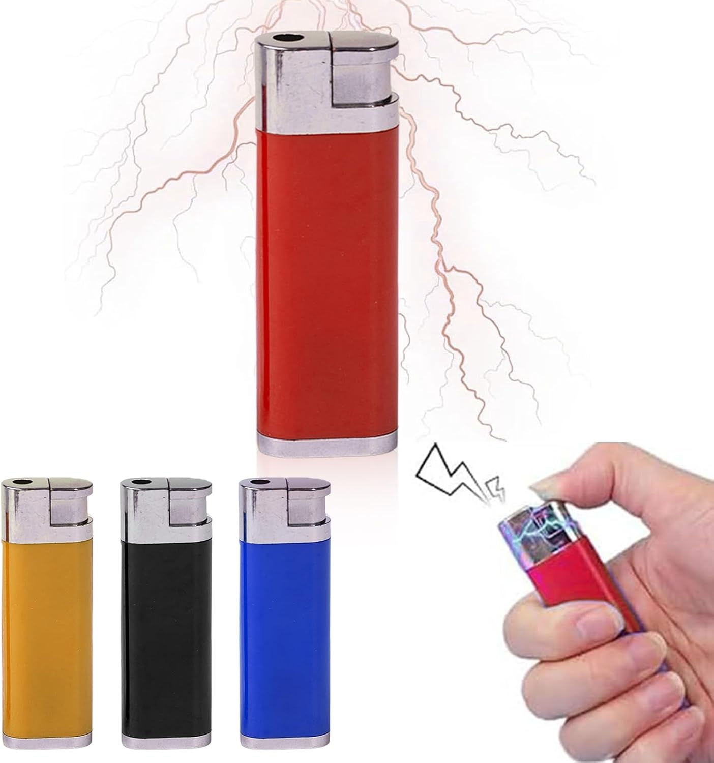 Makamsui 4 PCS Electric Shock LighterPrank, Realistic Fake Lighters ...