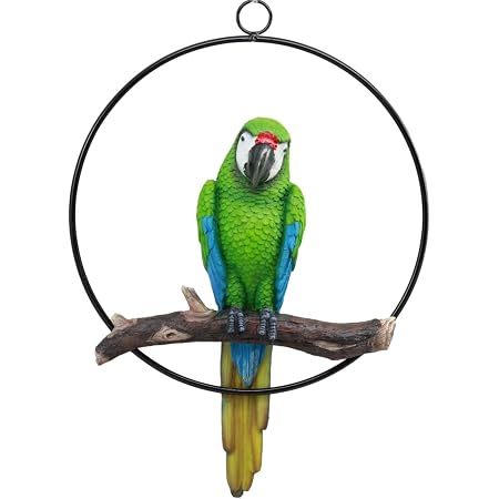 Amazon.com: Tropical Parrot Statue Sculpture Tropical Hanging Parrot On ...