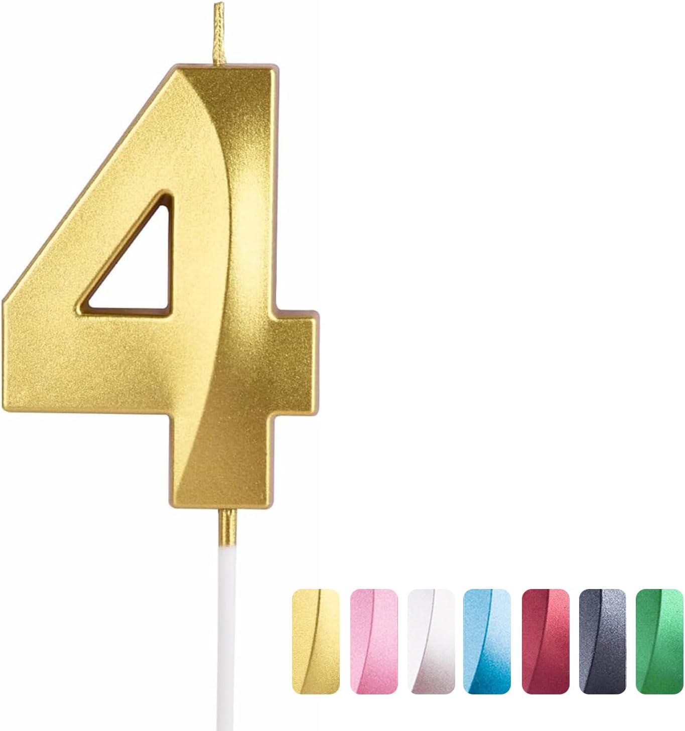 Amazon.com: Number 4 Birthday Cake Candles, 3D Shape Number Birthday ...