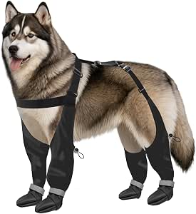 Namsan Large Dog Boots with Suspenders Stretchy, Adjustable Waterproof ...
