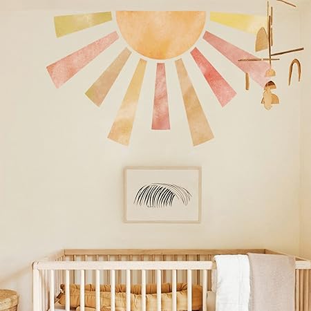 Amazon.com: astrkiz Large Boho Half Sunrise Wall Decals Peel and Stick ...