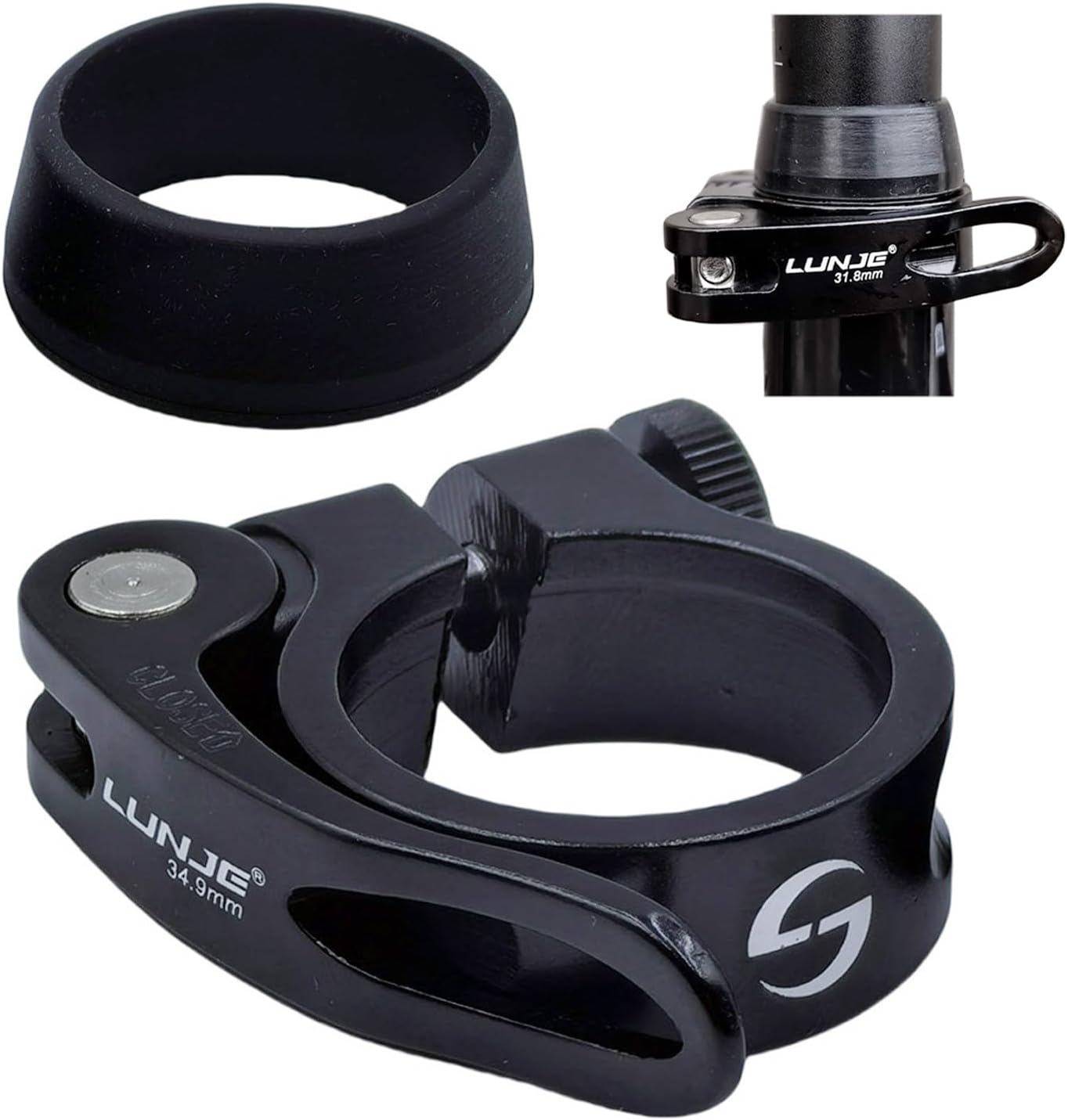 Amazon.com : TIKBRO Bike Seat Post Clamp Quick Release Aluminium Alloy ...