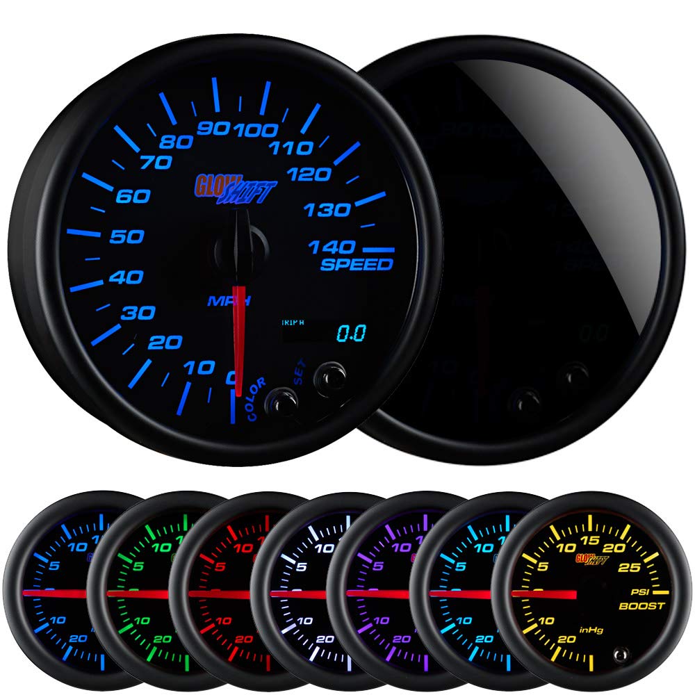 Amazon.com: GlowShift Tinted 7 Color 140 MPH Speedometer Gauge - Mounts ...