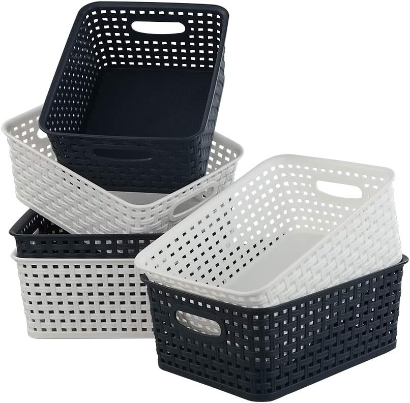 Amazon.com: Ucake Plastic Storage Baskets for Organizing, Small Weave ...