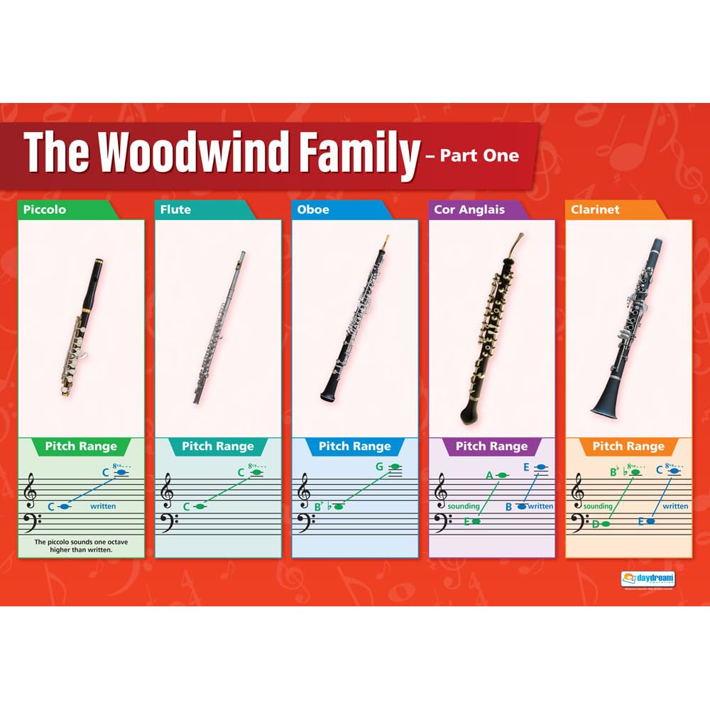 Amazon.com: Daydream Education Woodwind Instruments (1) Music Poster ...