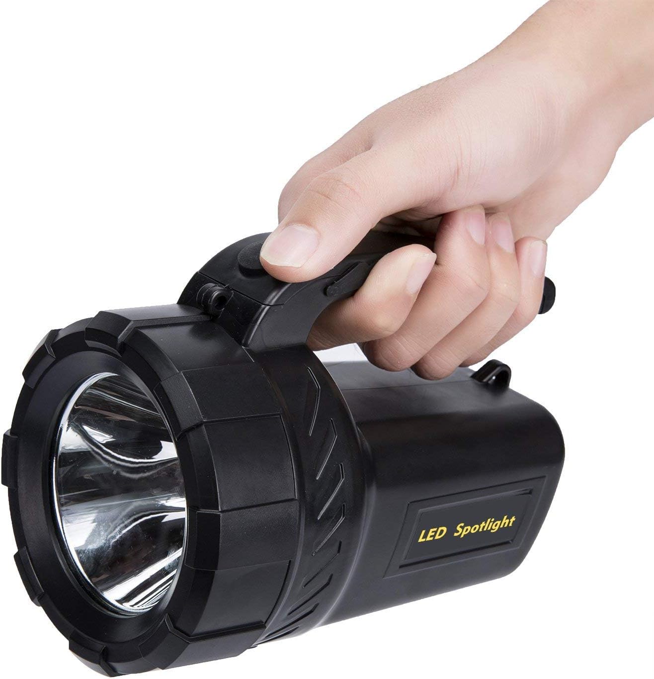 LED Spotlight Tactical Flashlight with Handle Handheld Rechargeable ...