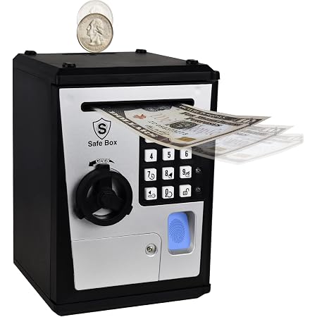 Amazon.com: LIKE Toy Piggy Bank Safe Box Fingerprint ATM Bank ATM ...