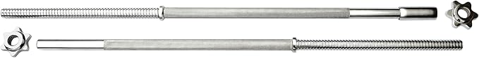 Marcy 6 ft. Two-Piece Standard Weight Bar with Threaded Spin Lock ...