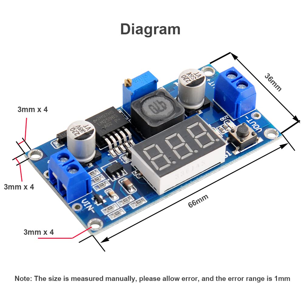 Snapklik.com : Stemedu 3PCS LM2596 DC To DC Buck Converter 4-40V To 1.25-37V Adjustable Voltage ...