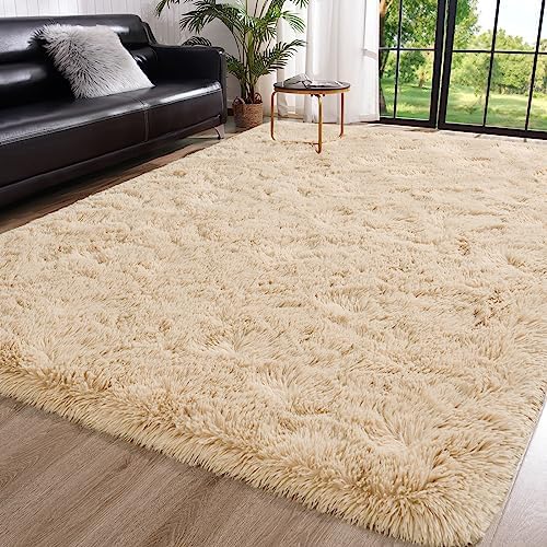 Amazon.com: Toneed Fluffy Bedroom Rug, 5 x 8 Feet Shaggy Area Rug ...