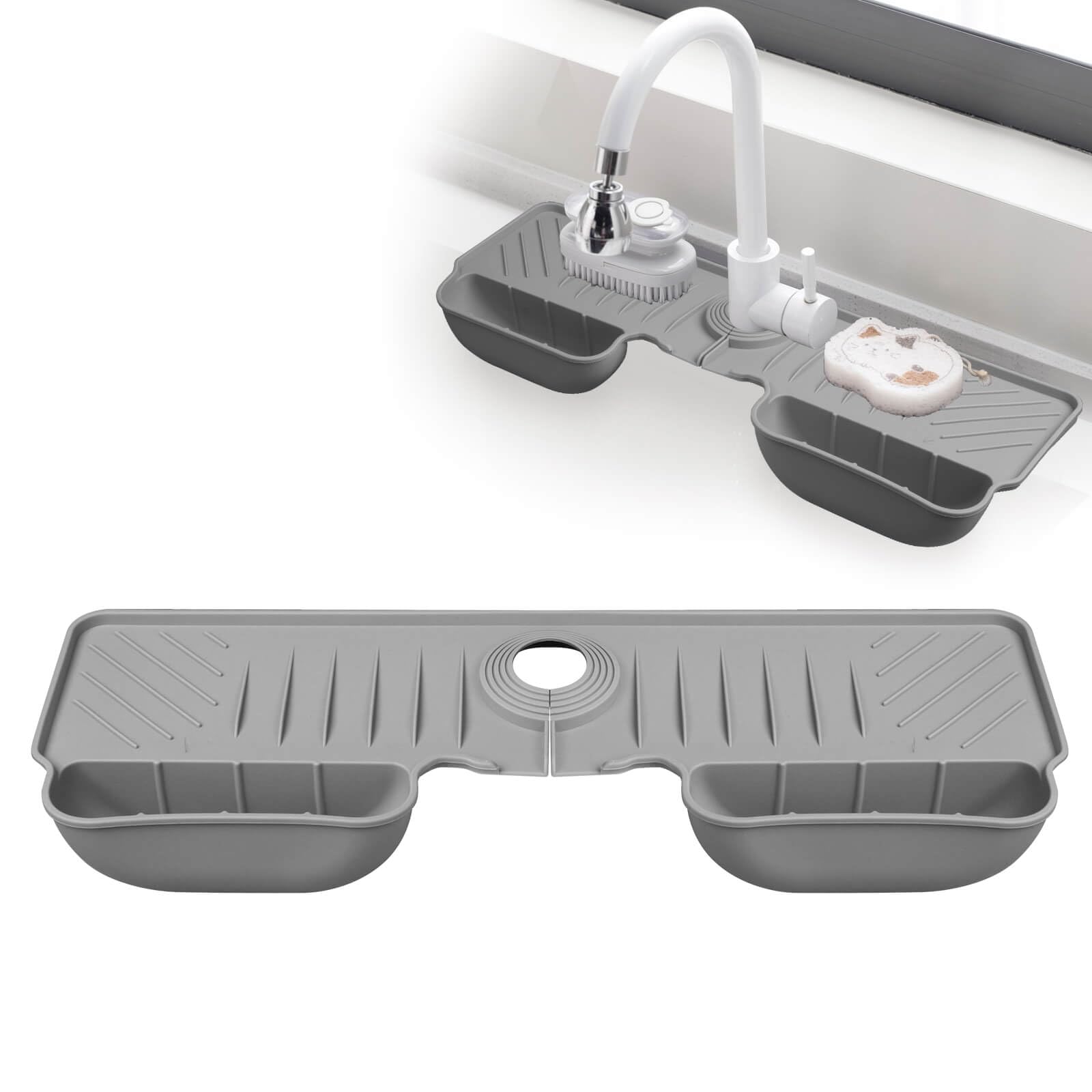 Amazon.com - ULTRAKENO Silicone Faucet Handle Drip Catcher Tray Mat ...