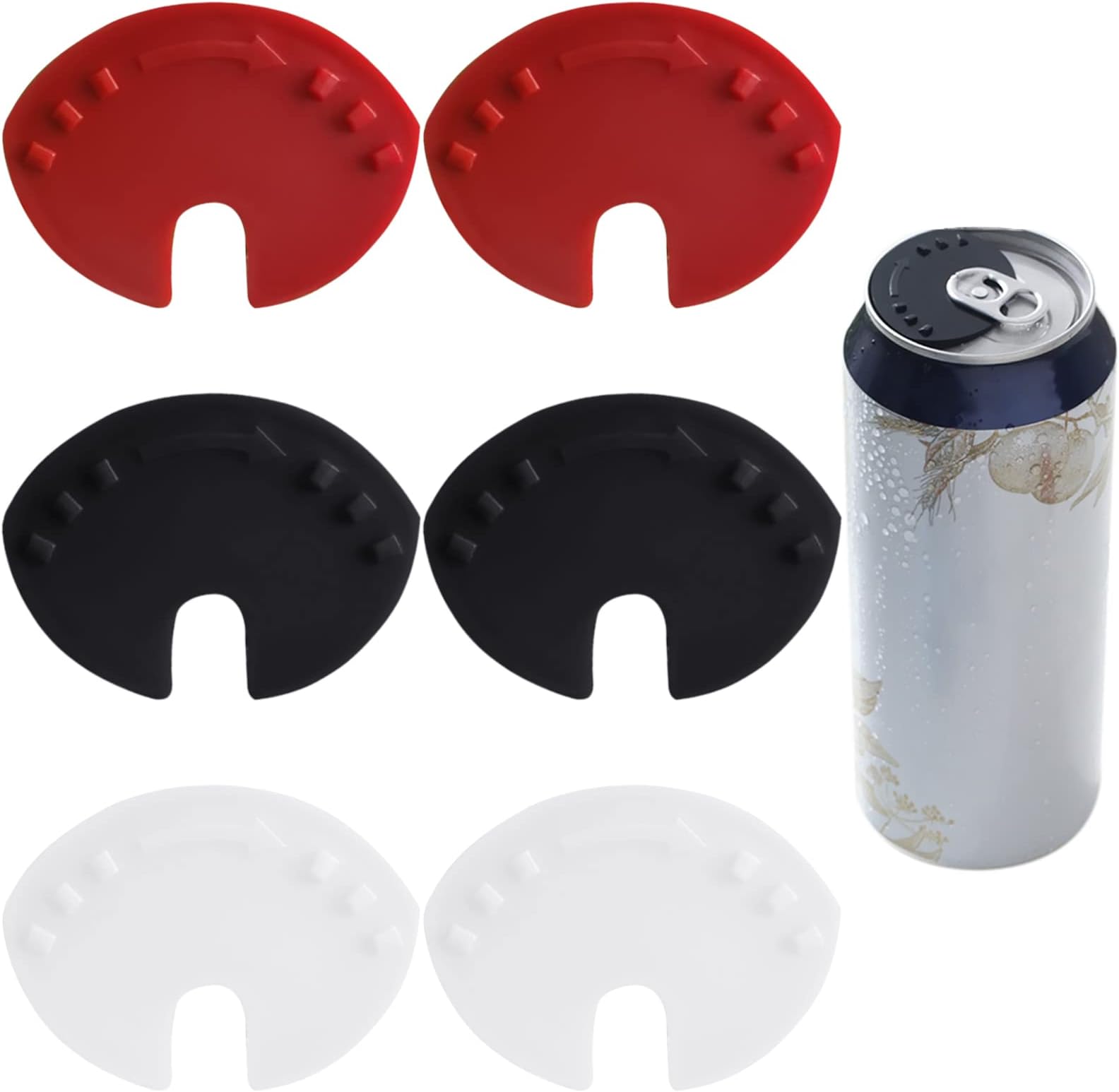 JEKUGOT 6 Pcs Can Covers for Drinks Cans - Silicone Soda Can Lids for ...