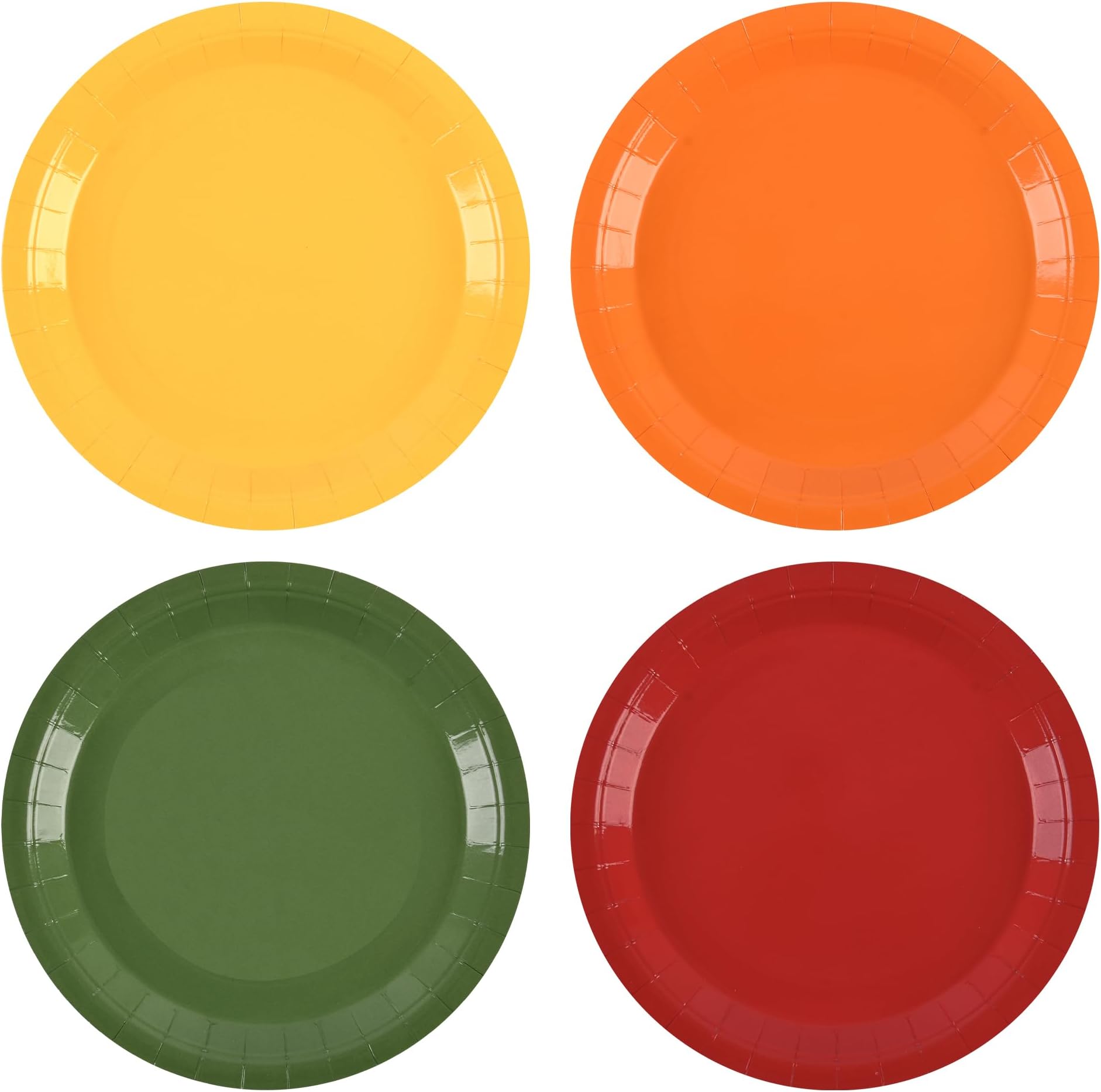 Amazon.com: Fall Paper Plates Autumn Red Orange Yellow Green Round ...