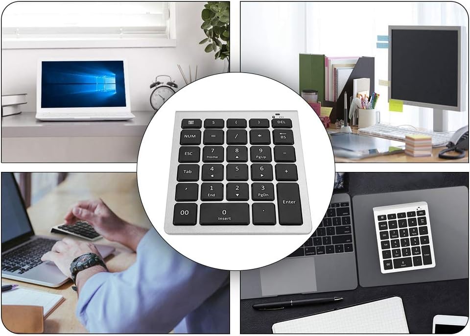 Mini Number Pad 28 Keys Wireless Numeric Keypad Portable Number Numpad ...