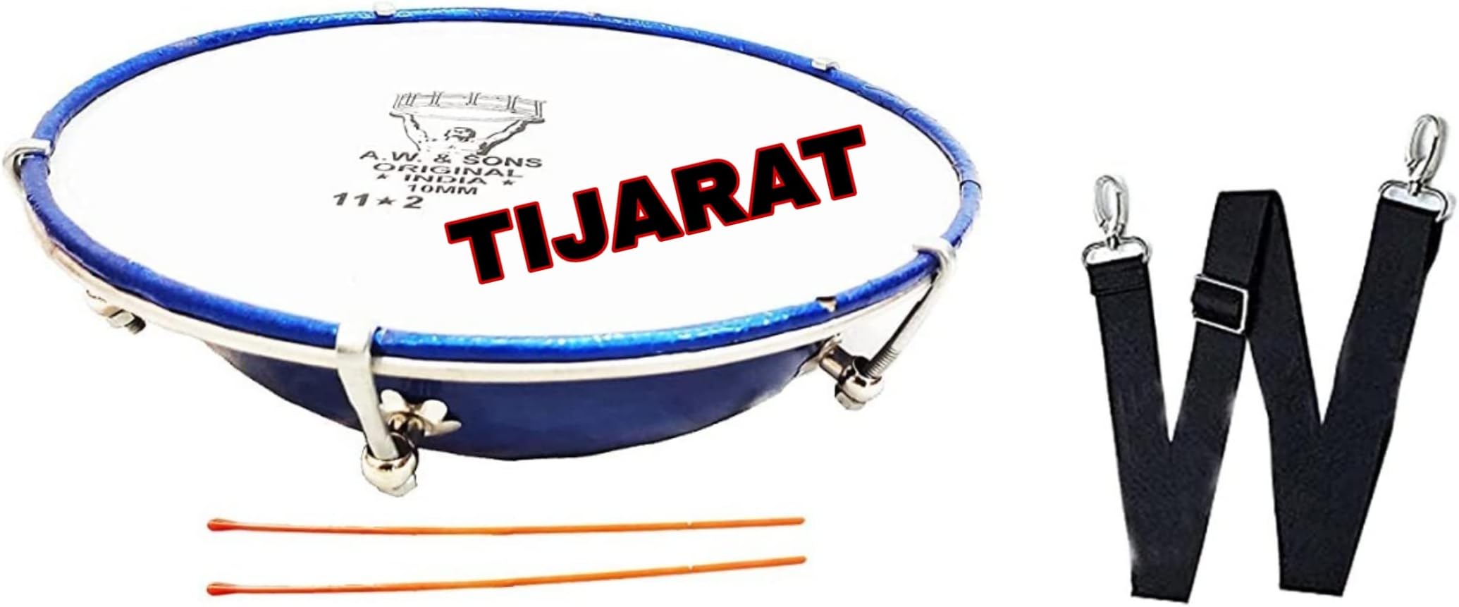 12 inch Steel Dhol Tasha Drum with Belt and Stick : Amazon.in: Musical ...