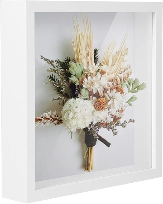 Tahbarshi 3D Shadow Box Frame, White Box Frame 8x8 Inch Deep Picture ...