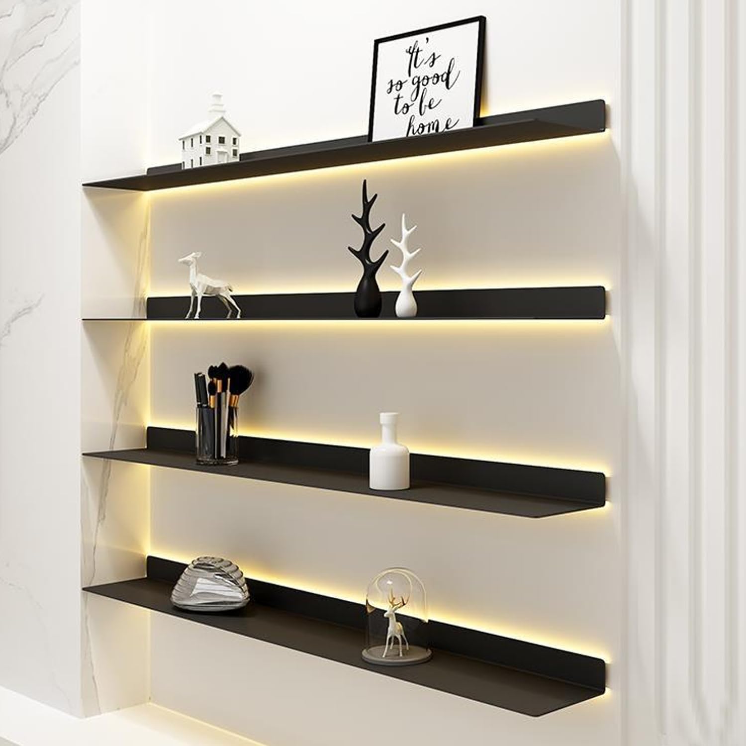 Floating Display Shelf with Built-in Illuminated LED Light and ...