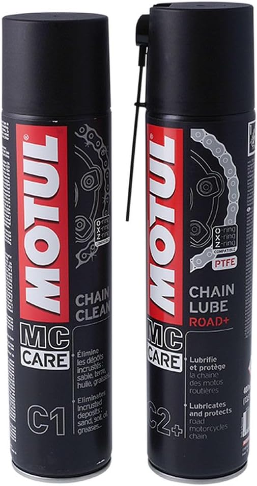 MOTUL C1 Chain Clean 400 ml, C2+ Chain Lube, Kettenreiniger Set ...