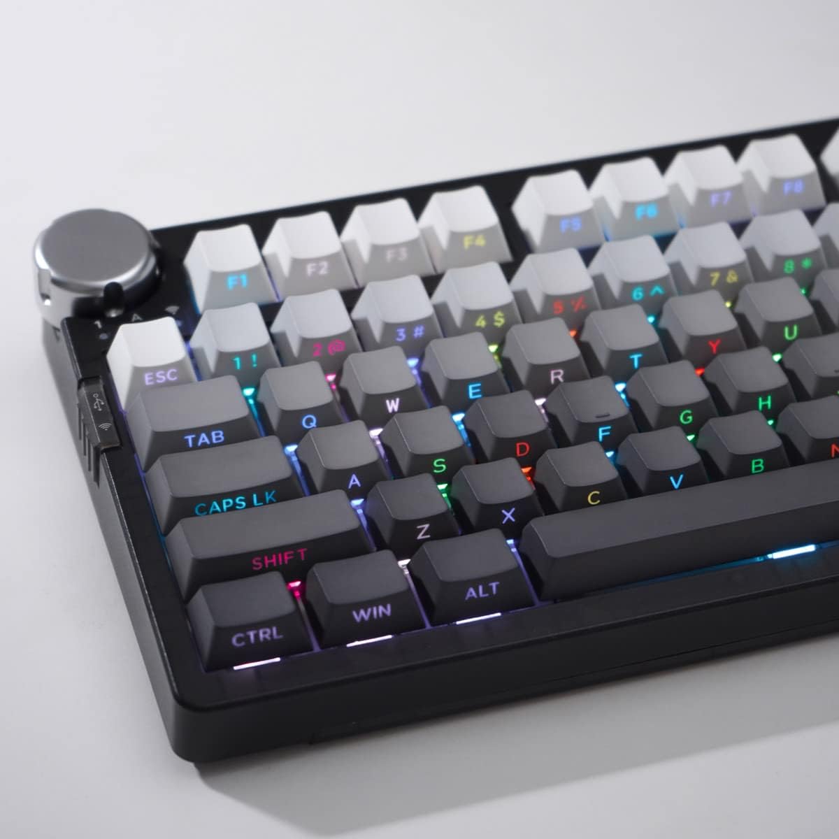 PBT Doubleshot Backlit Keycaps Gradient Grey OEM Profile Keycaps 129 ...