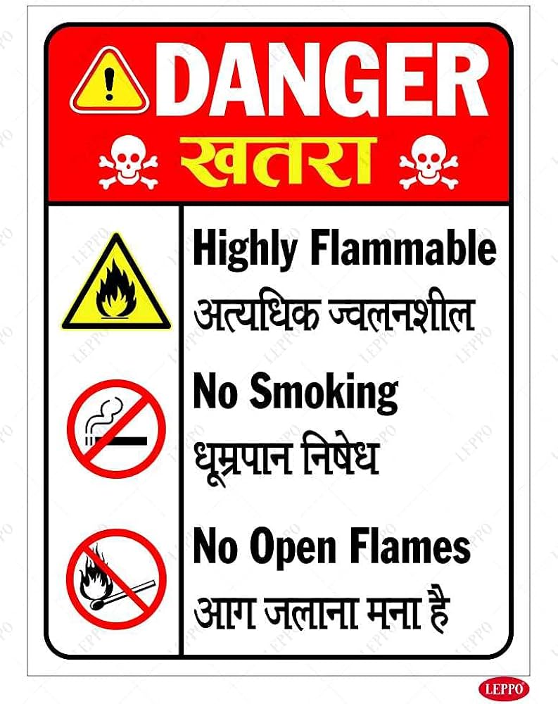 Inflammable Sign 3D Model Flammable Warning Sign VR / AR / Low Poly