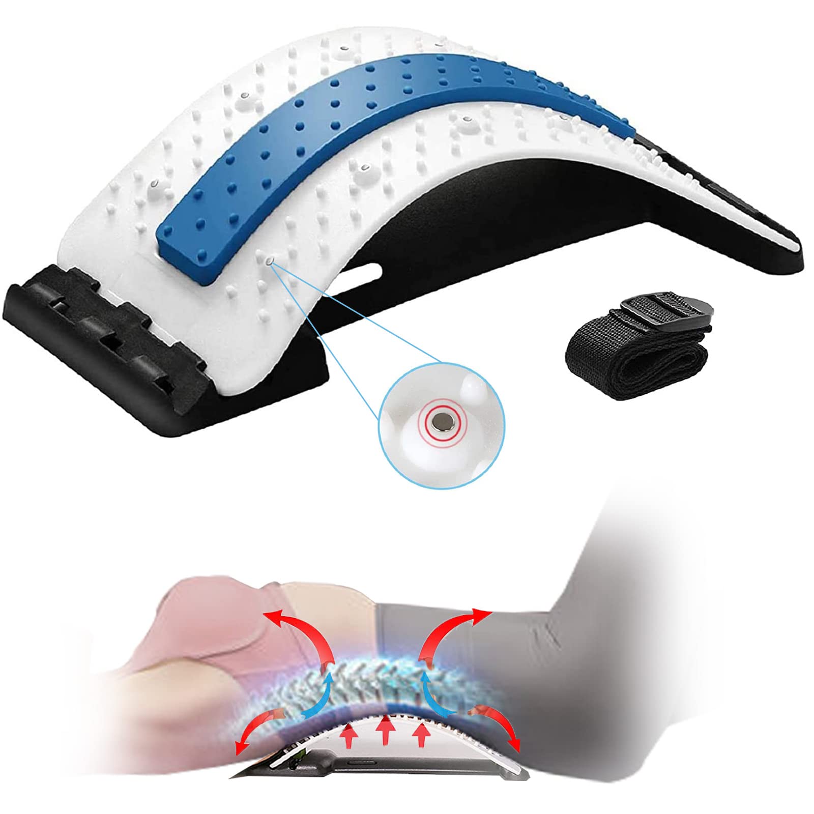 Buy Upgraded Back Stretcher, Lumbar Back Cracker Board Lower Back Pain ...