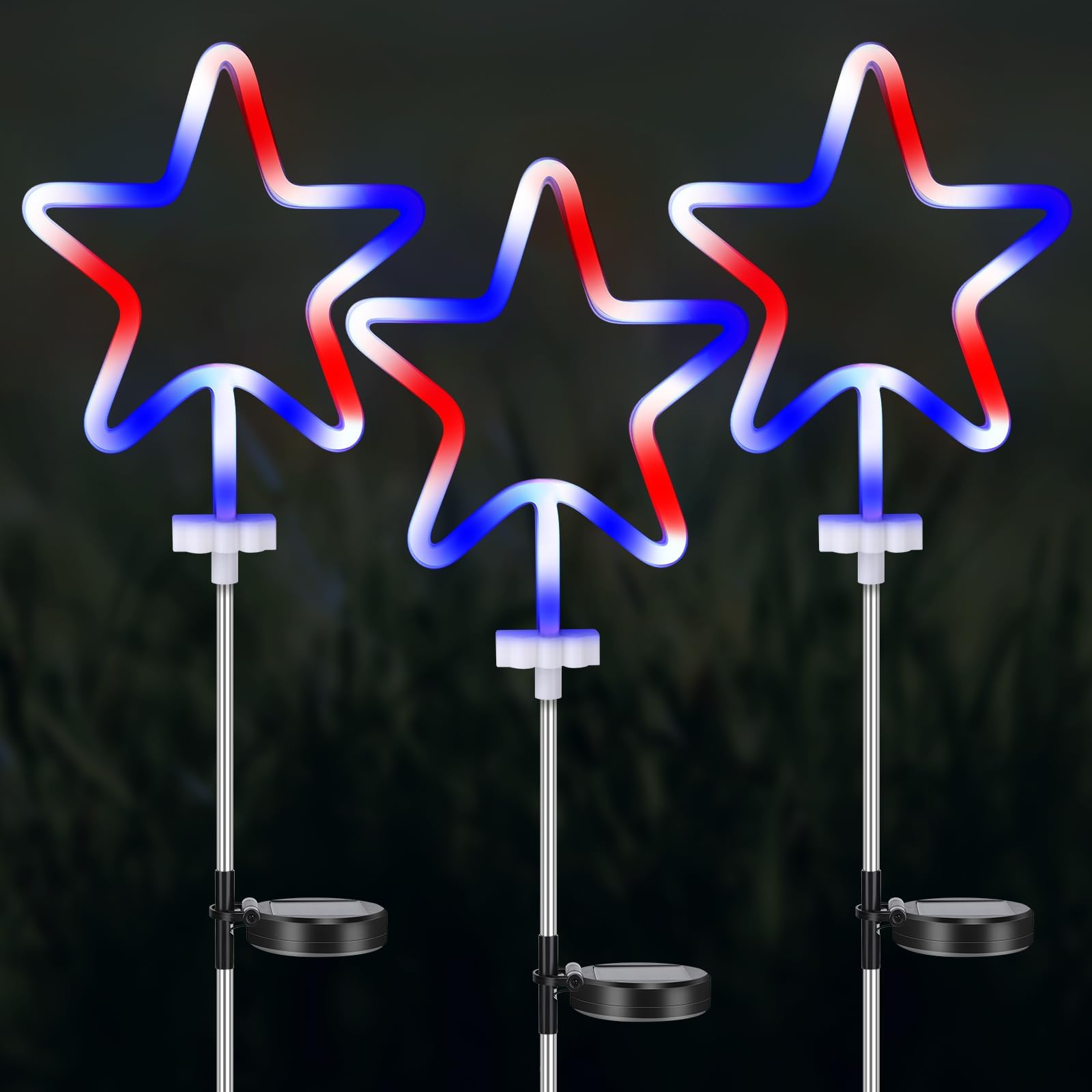 Amazon.com : TW SHINE 4th of July Flag Lights Decorations, 4 Pack Solar ...