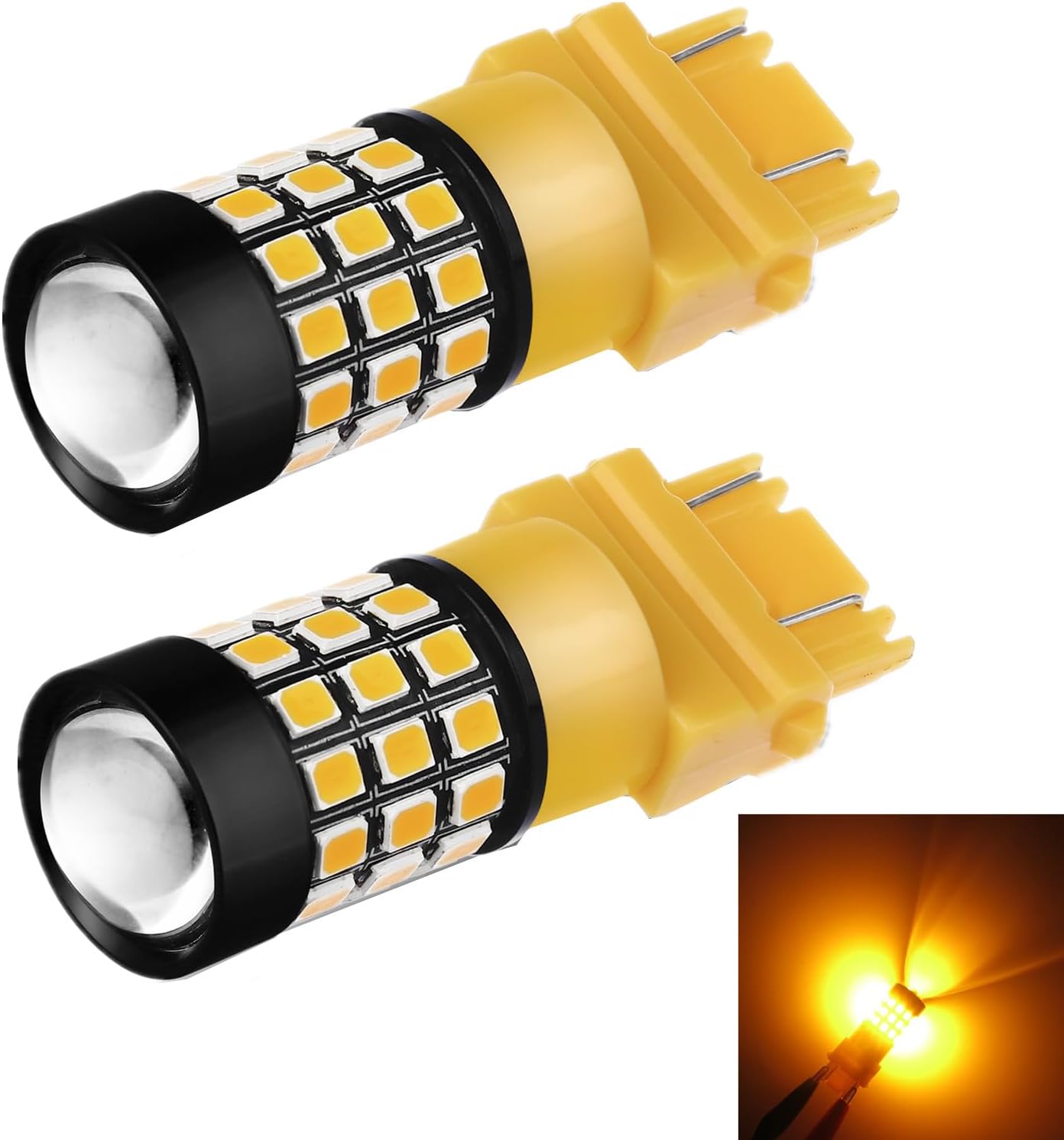Amazon.com: Alla Lighting 2x Super Bright Amber Yellow 3157AK 4114K ...