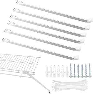 Amazon.com: 6 Pack 12 Inch Wire Shelf Brackets, Metal White Closet ...