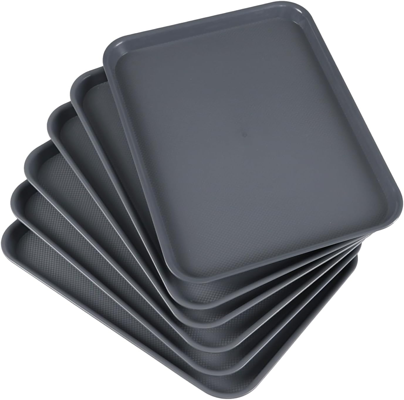 Ordate Set of 6 Plastic Fast Food Trays, Grey Serving Tray : Amazon.co ...