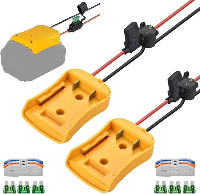 2 Pack Power Wheels Adapter Compatible with Dewalt 20V Battery with ...