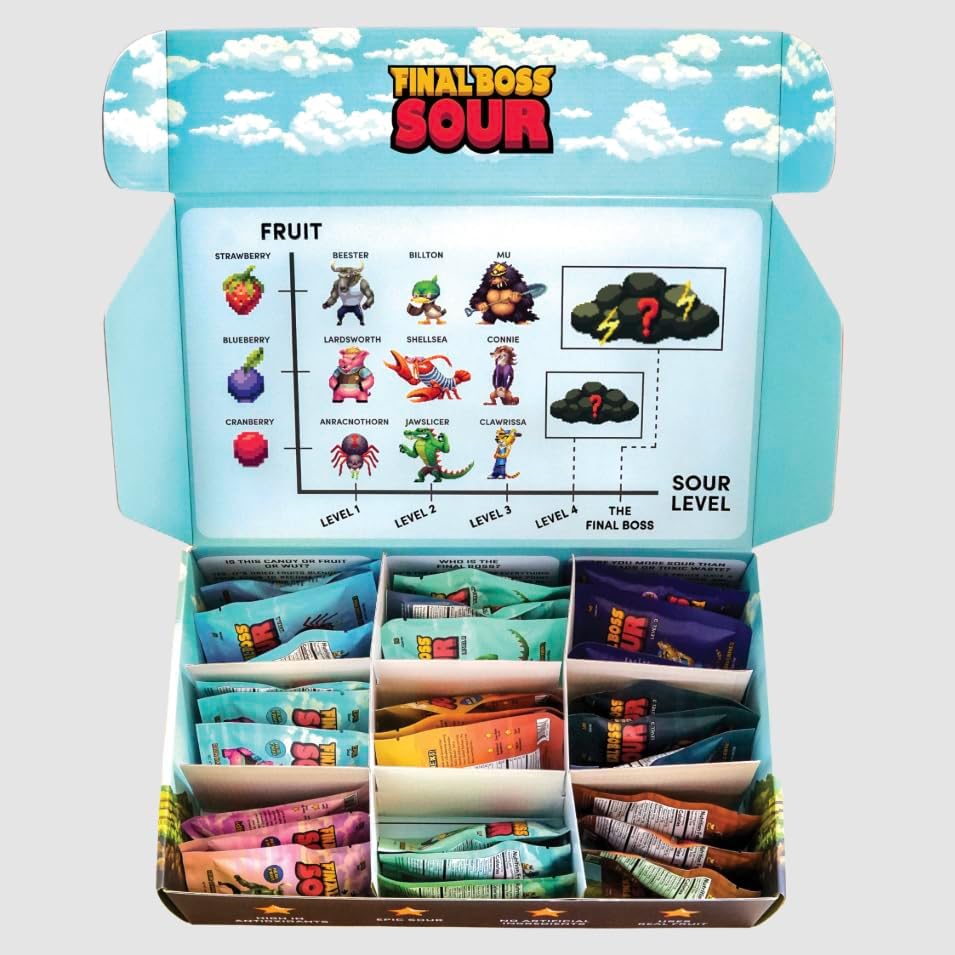 Amazon.com: Final Boss Extremely Super Sour Candy, Natural Chewy ...